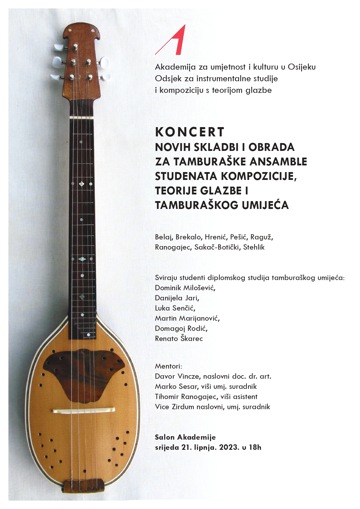 Koncert novih skladbi i obrada za tamburaške ansamble (21. 6. 2023 ...